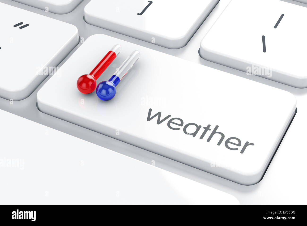 3d render of Enter button with Hot and Cold thermometer temperature ...