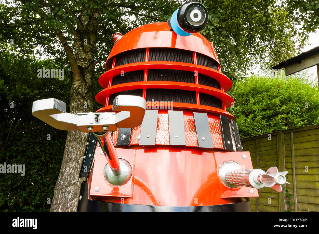 Detail of a red Mark three Dalek from the BBC TV serial, 'Dr Who ...
