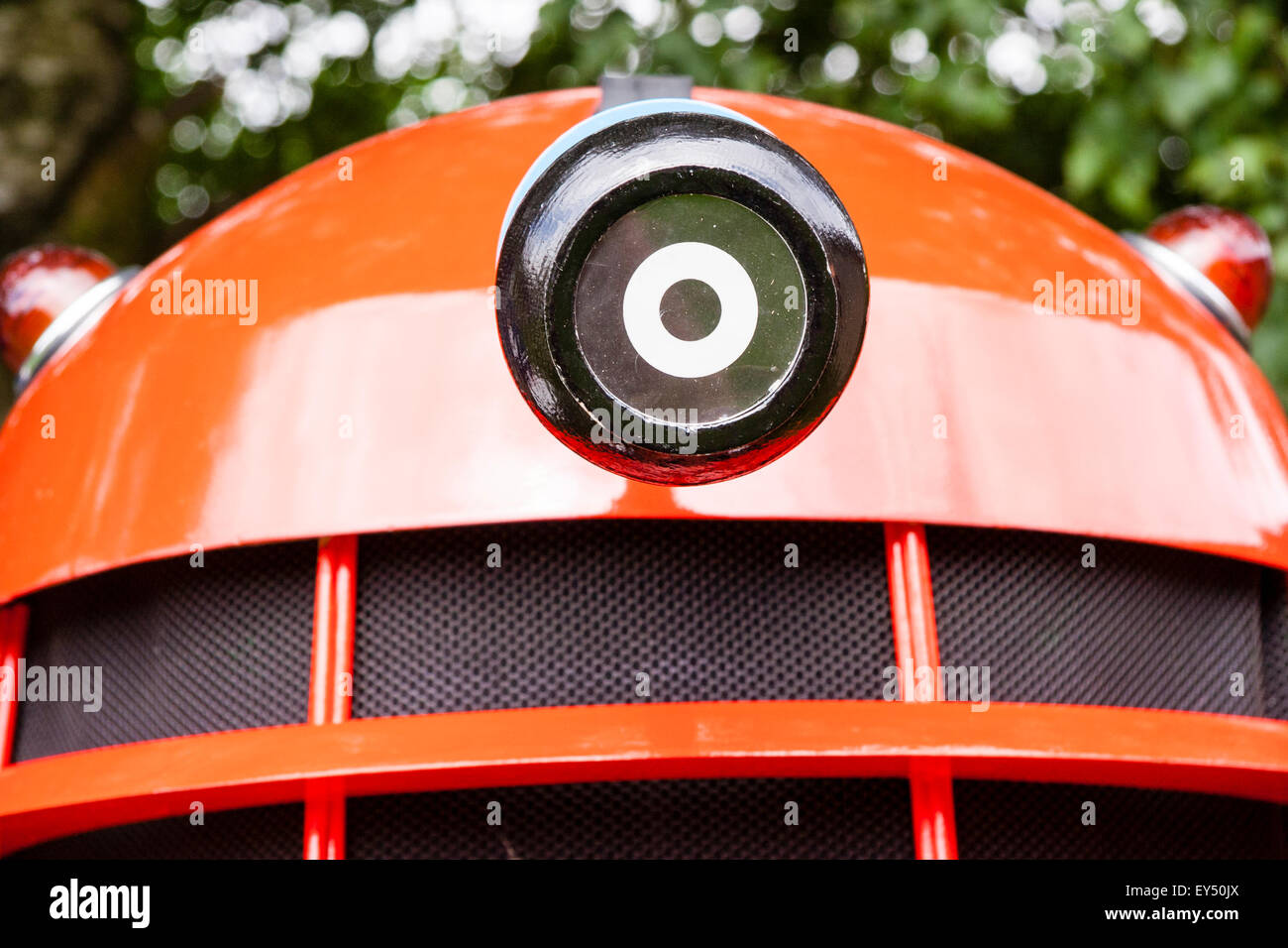 Detail of a red Mark three Dalek from the BBC TV serial, 'Dr Who ...