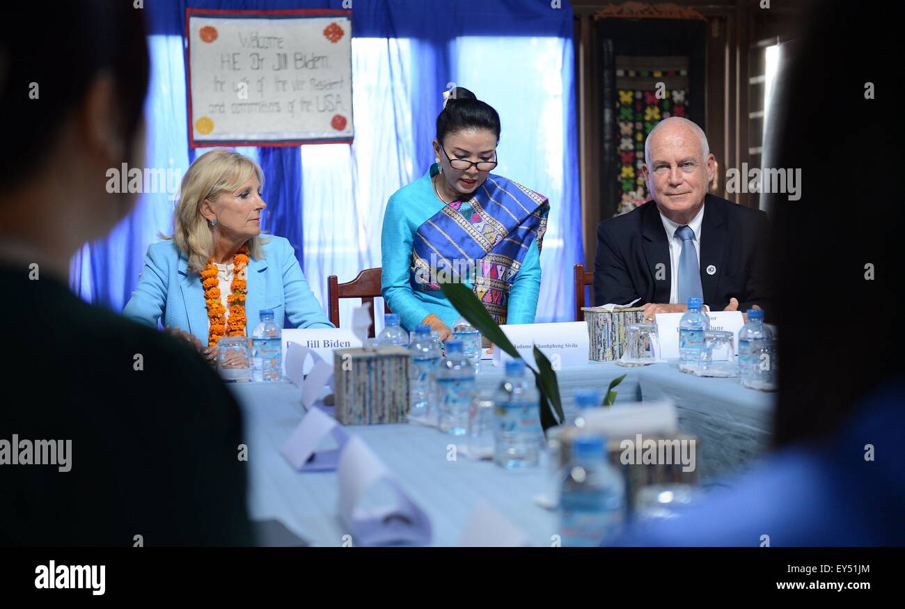 Vientiane, Laos. 22nd July, 2015. U.S. Vice President Joe Biden's wife ...