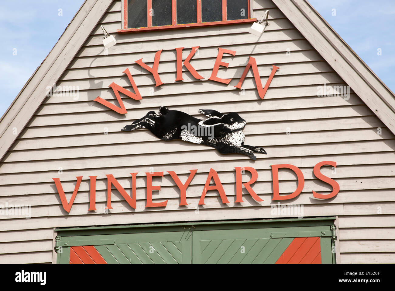 Wyken Hall vineyards sign, Suffolk, England, UK Stock Photo - Alamy