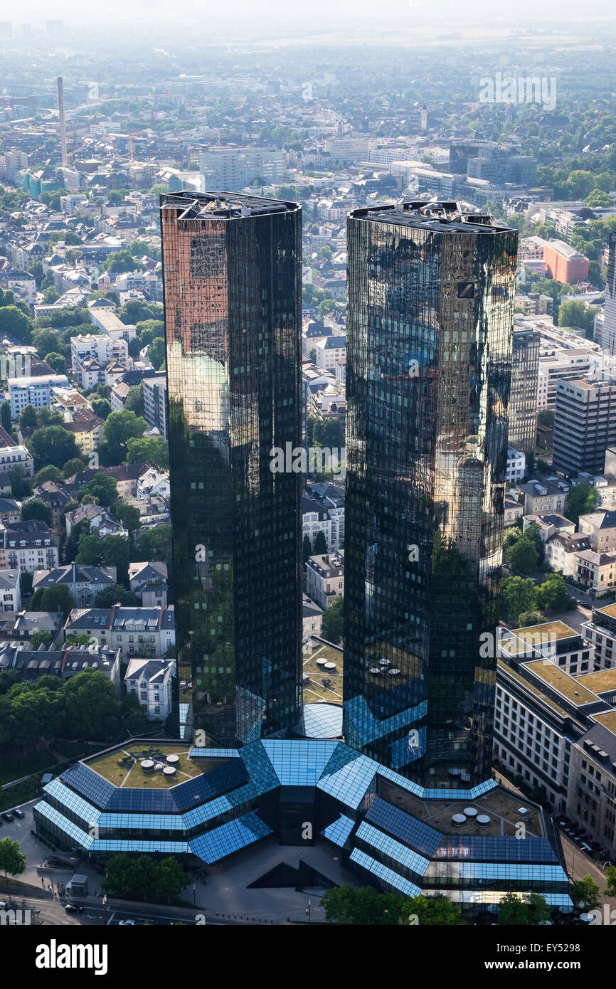 Deutsche Bank Twin Towers, view from the Main Tower, Frankfurt am Main ...