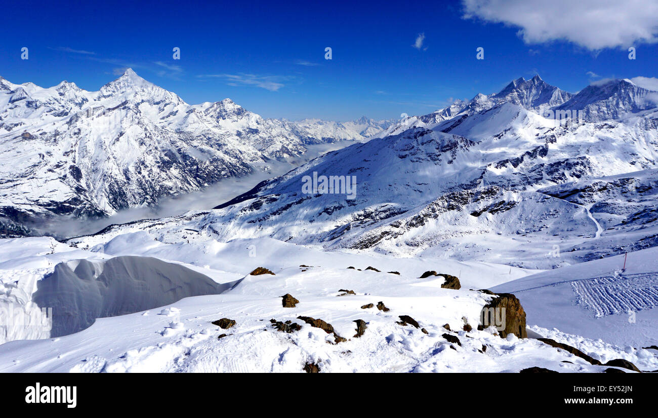 snow alps mountains and blue sky, zermatt, switzerland Stock Photo - Alamy