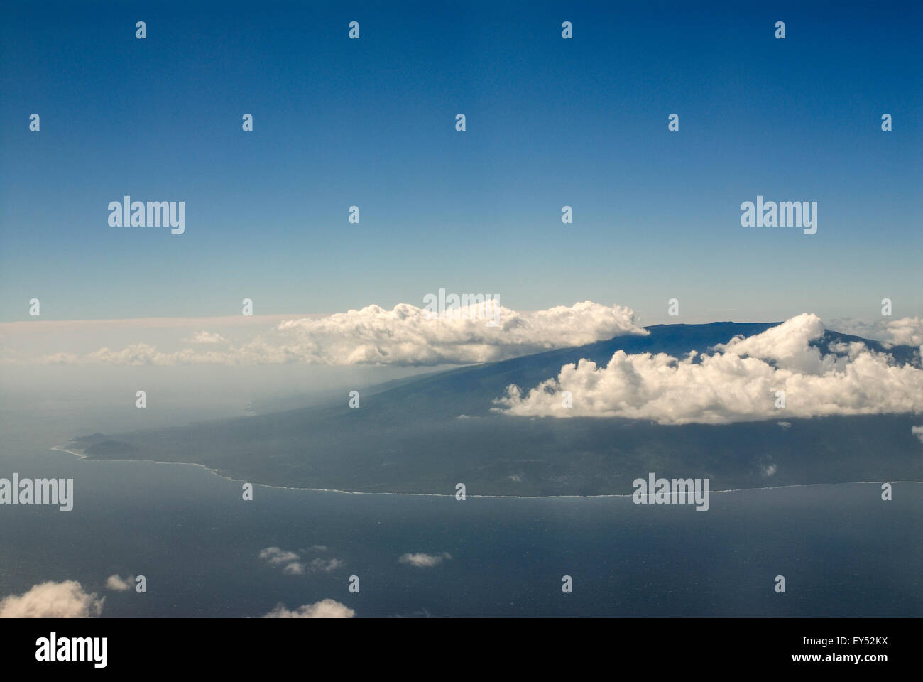 Aerial view of Mount Karthala or Karthola volcano, Grande Comore ...