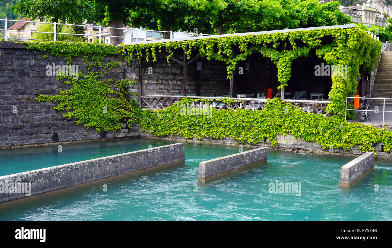 Pier of Thun Lake Interlaken, Switzerland Stock Photo - Alamy