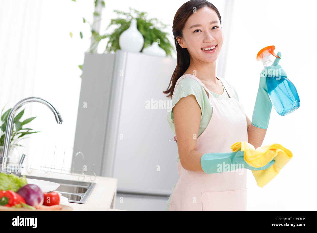 Cleaning kitchen counter spray bottle hi-res stock photography and ...