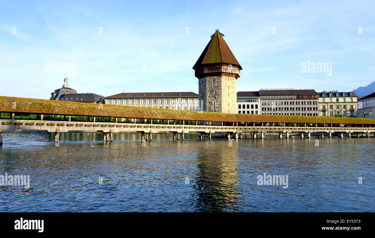 Historical chapel bridge lake lucerne hi-res stock photography and ...