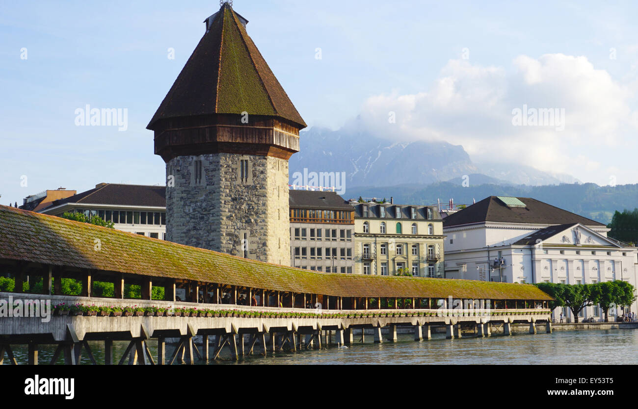Historical chapel bridge lake lucerne hi-res stock photography and ...