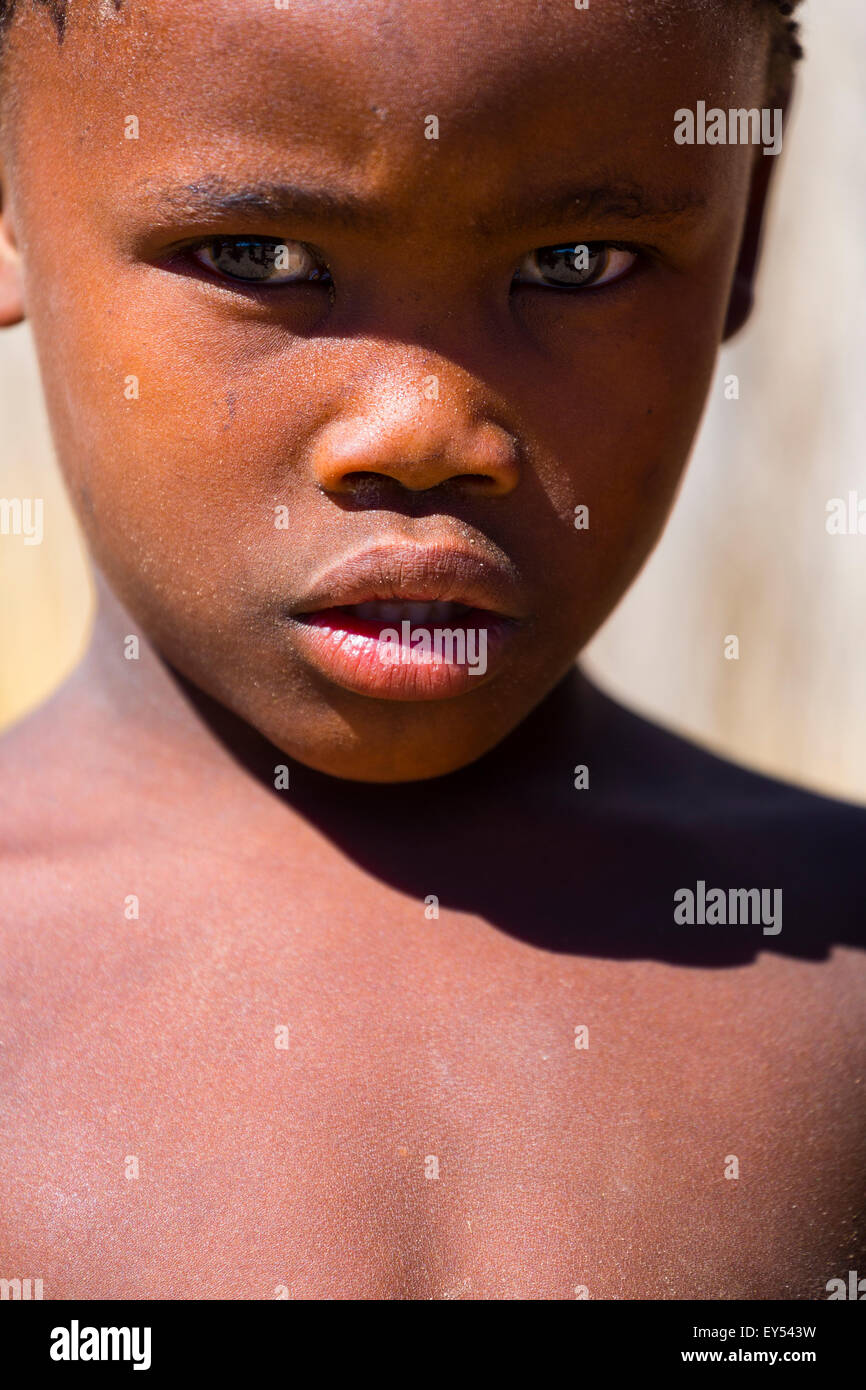 Bushman child portrait - Kalahari Botswana Stock Photo - Alamy