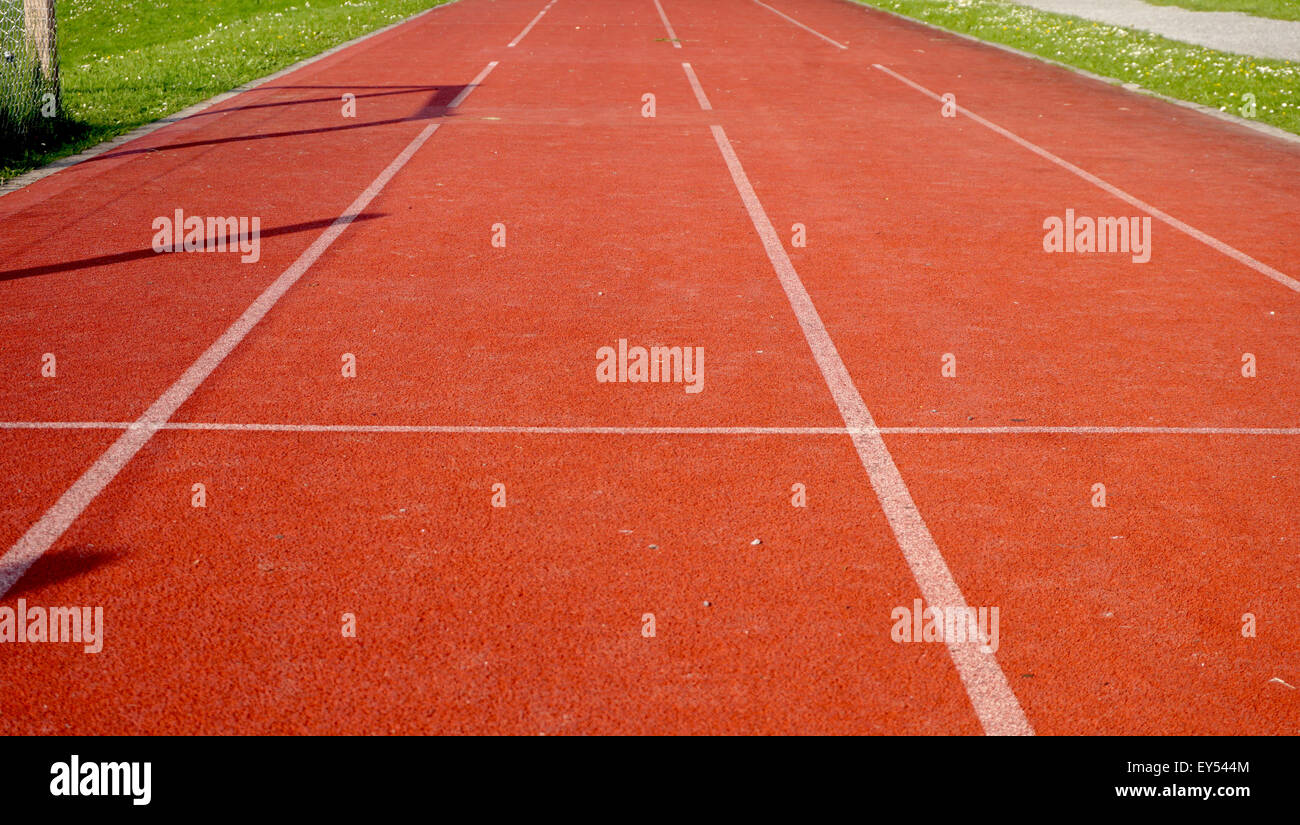 four lanes Running Track Stock Photo - Alamy