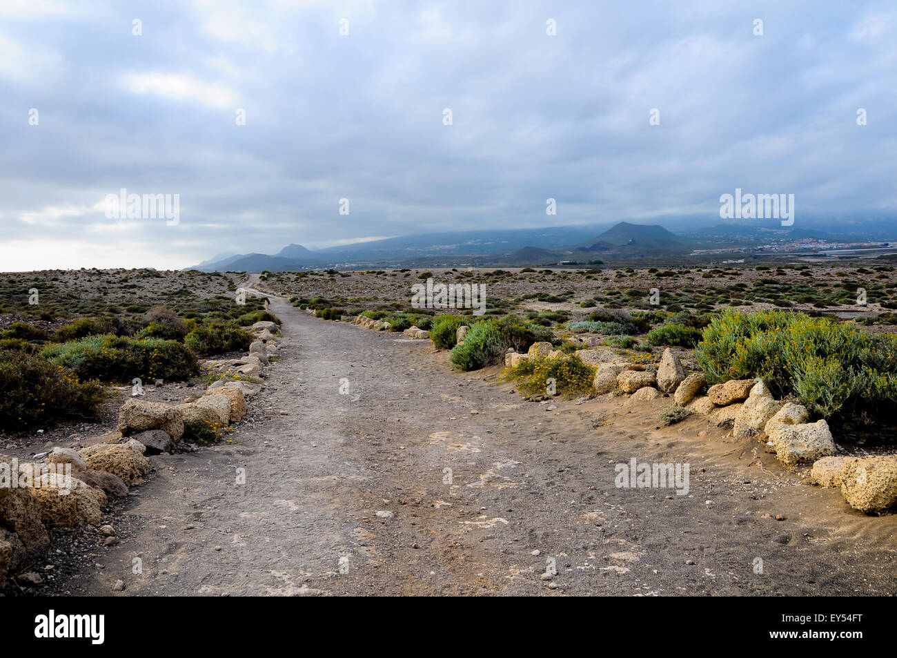 Pathway in the Volcanic Desert Stock Photo - Alamy