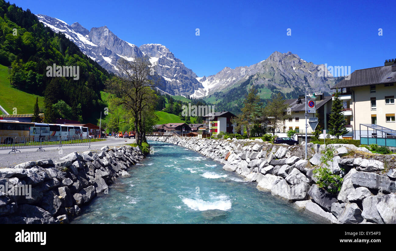 River and titlis mountains Engelberg, Switzerland Stock Photo - Alamy