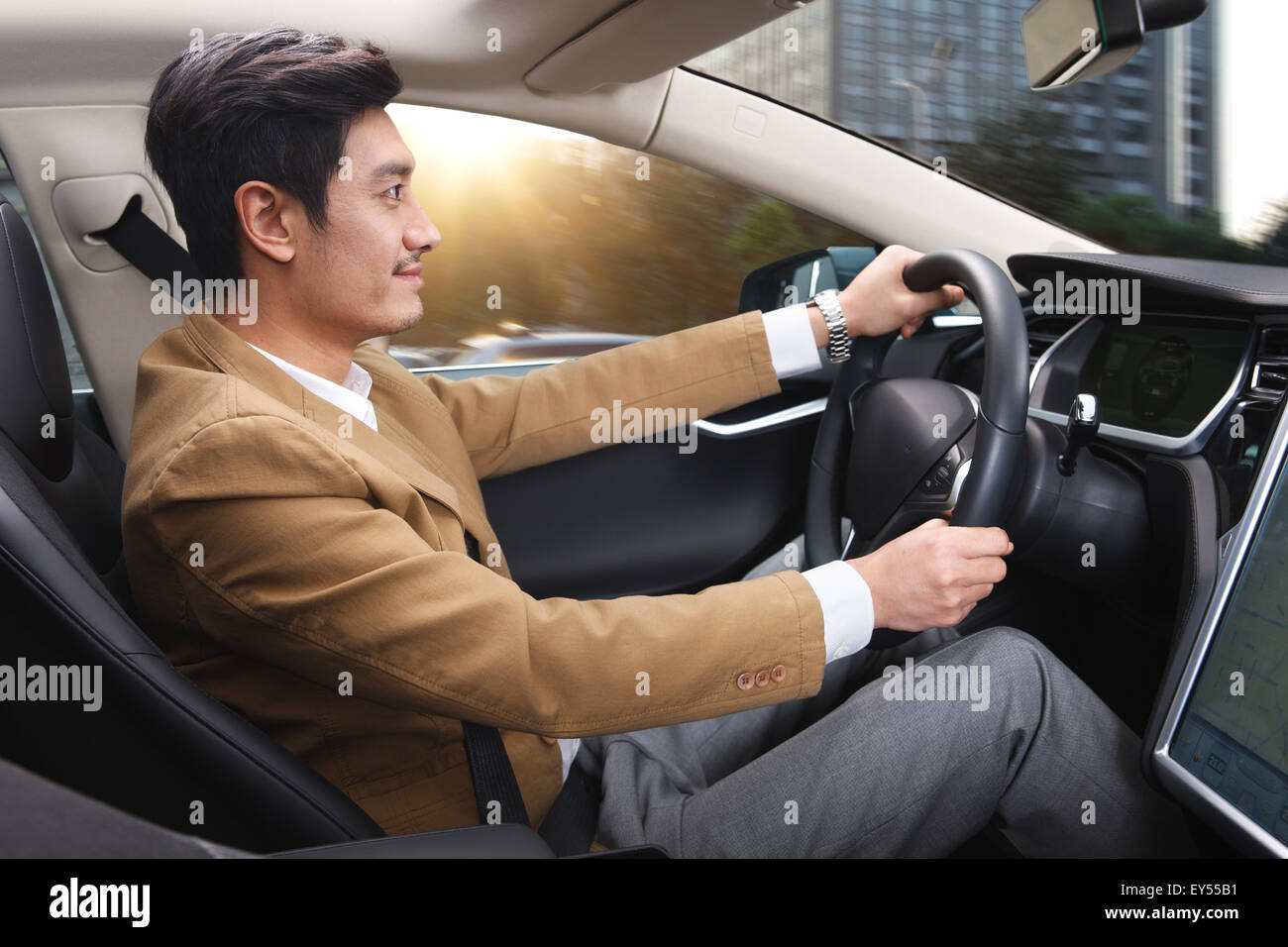 Business man driving Stock Photo - Alamy