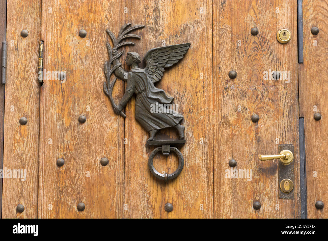 Norway, Oslo, Oslo Cathedral (aka Oslo Domkirke), door detail Stock ...