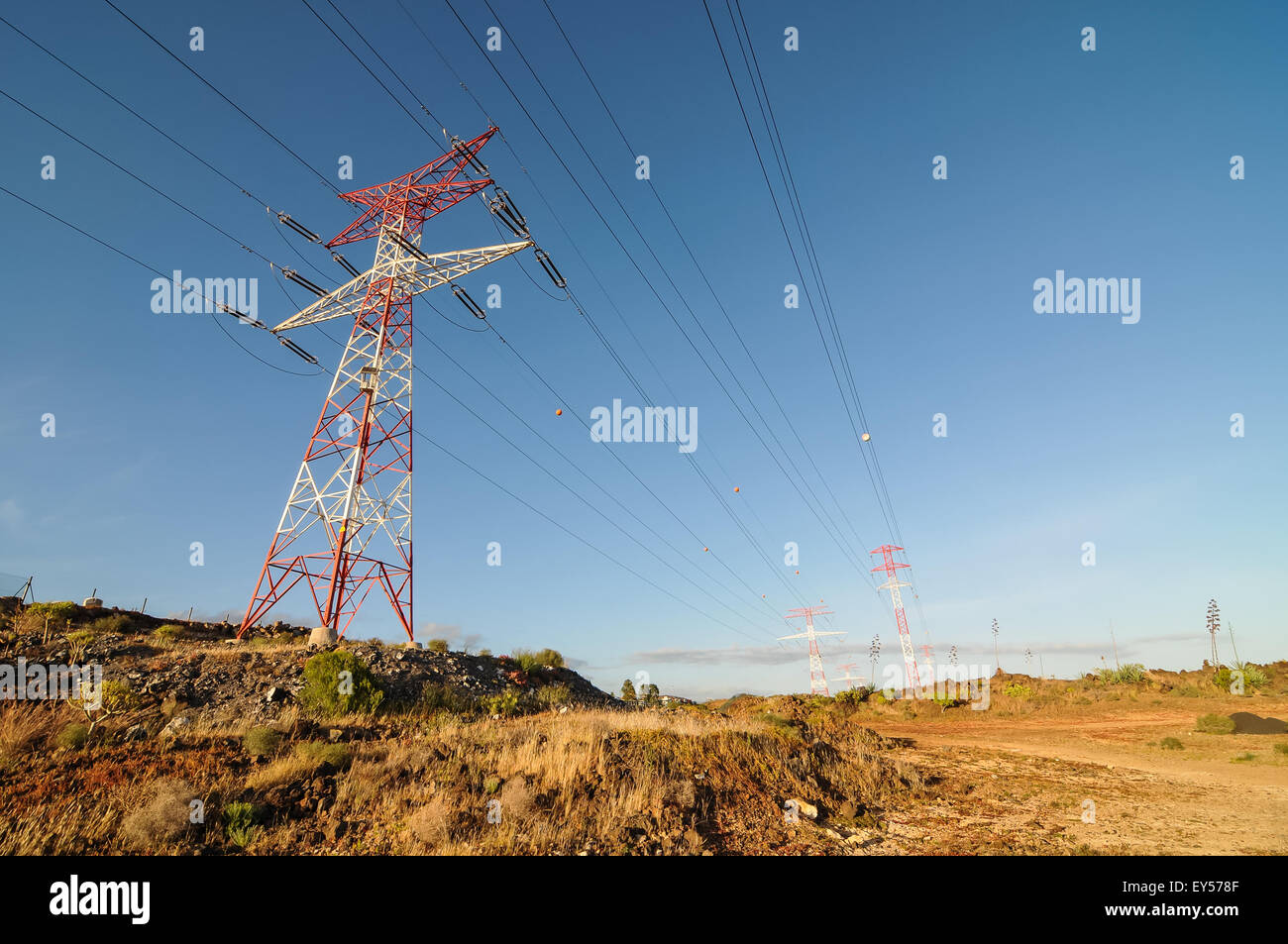 Electricity Power Pylon Stock Photo - Alamy