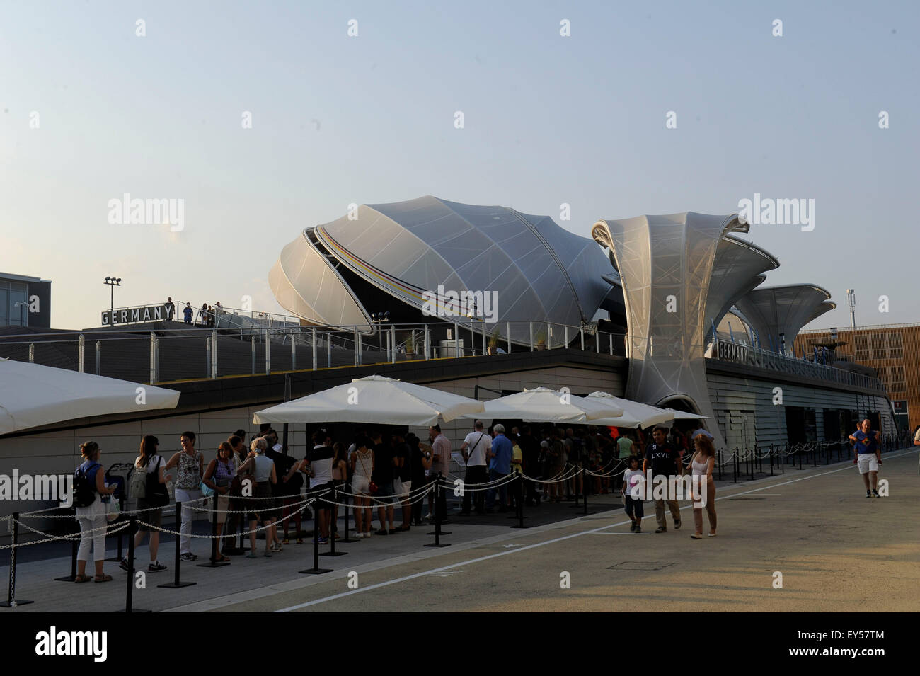 Italy Milan Expo German Pavilion outdoor evening 2015, architecture ...