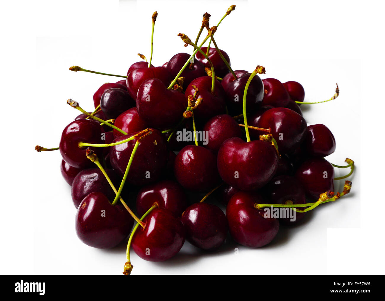 natural cherry fruit on white background Stock Photo - Alamy