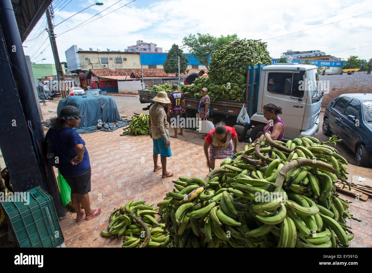 Stall Bananas market Manaus - Amazonas Brazil Stock Photo - Alamy