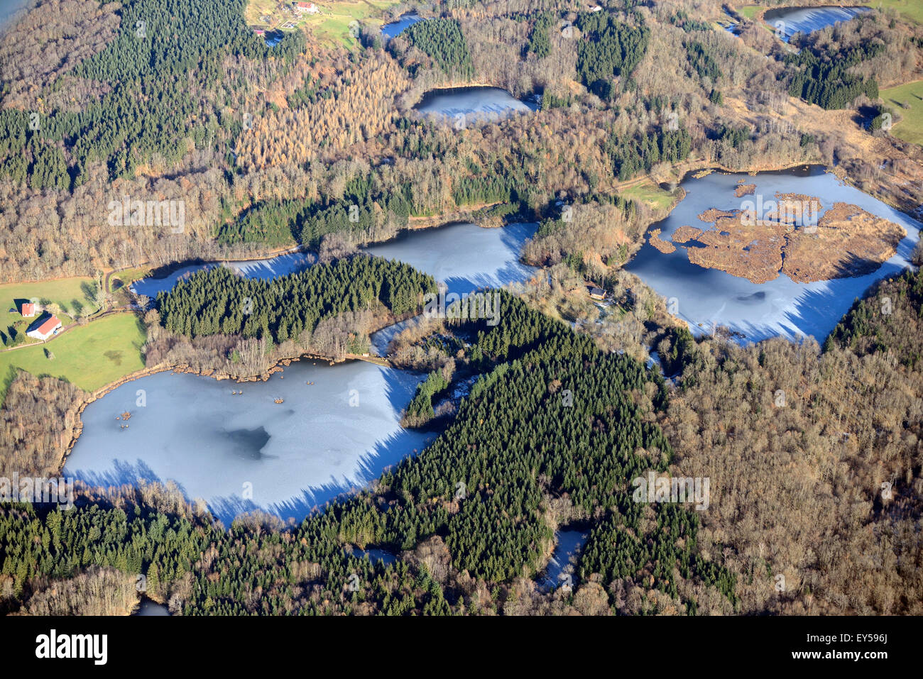 Plateau of thousand lakes in winter - Franche-Comté France Stock Photo ...
