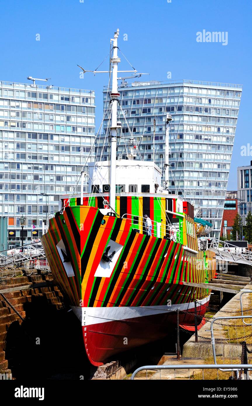The Dazzle Ship in Canning Dock, Liverpool, Merseyside, England, UK ...
