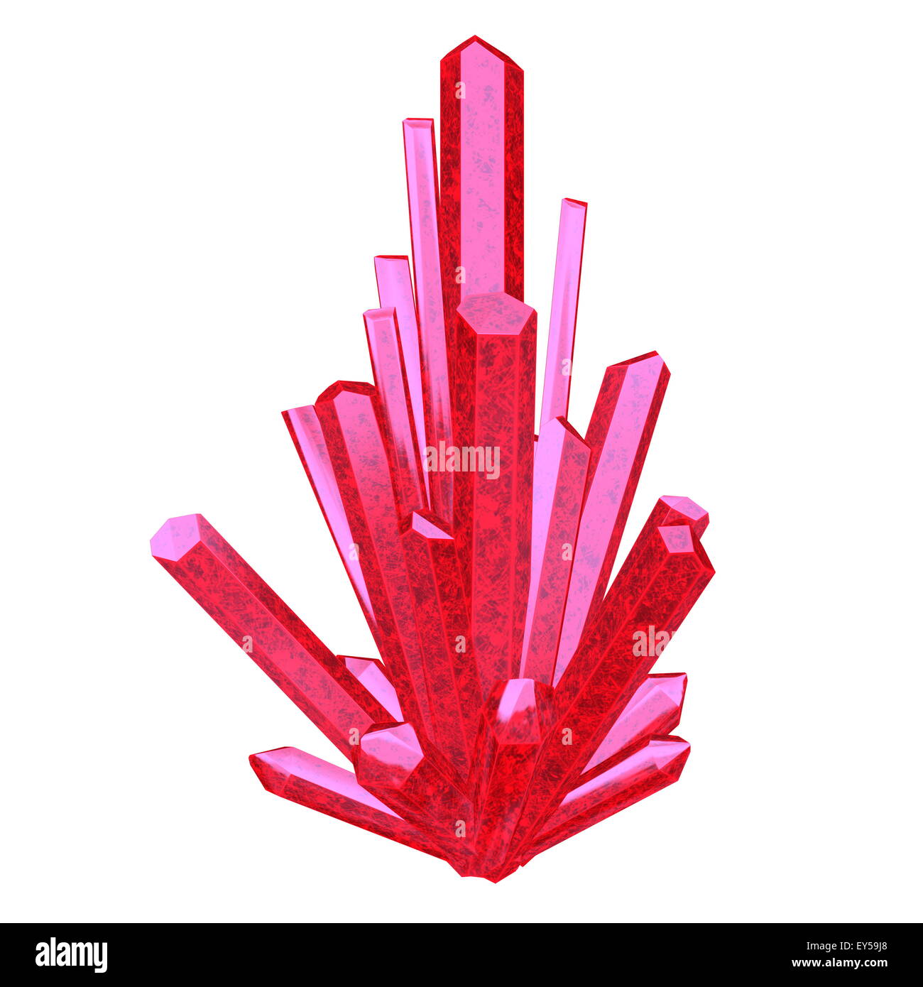 Red crystal isolated in white background - 3D render Stock Photo - Alamy