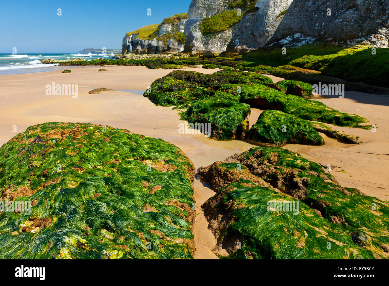 Beach and cliffs of White Rocks - Bushmills Northern Ireland Causeway ...