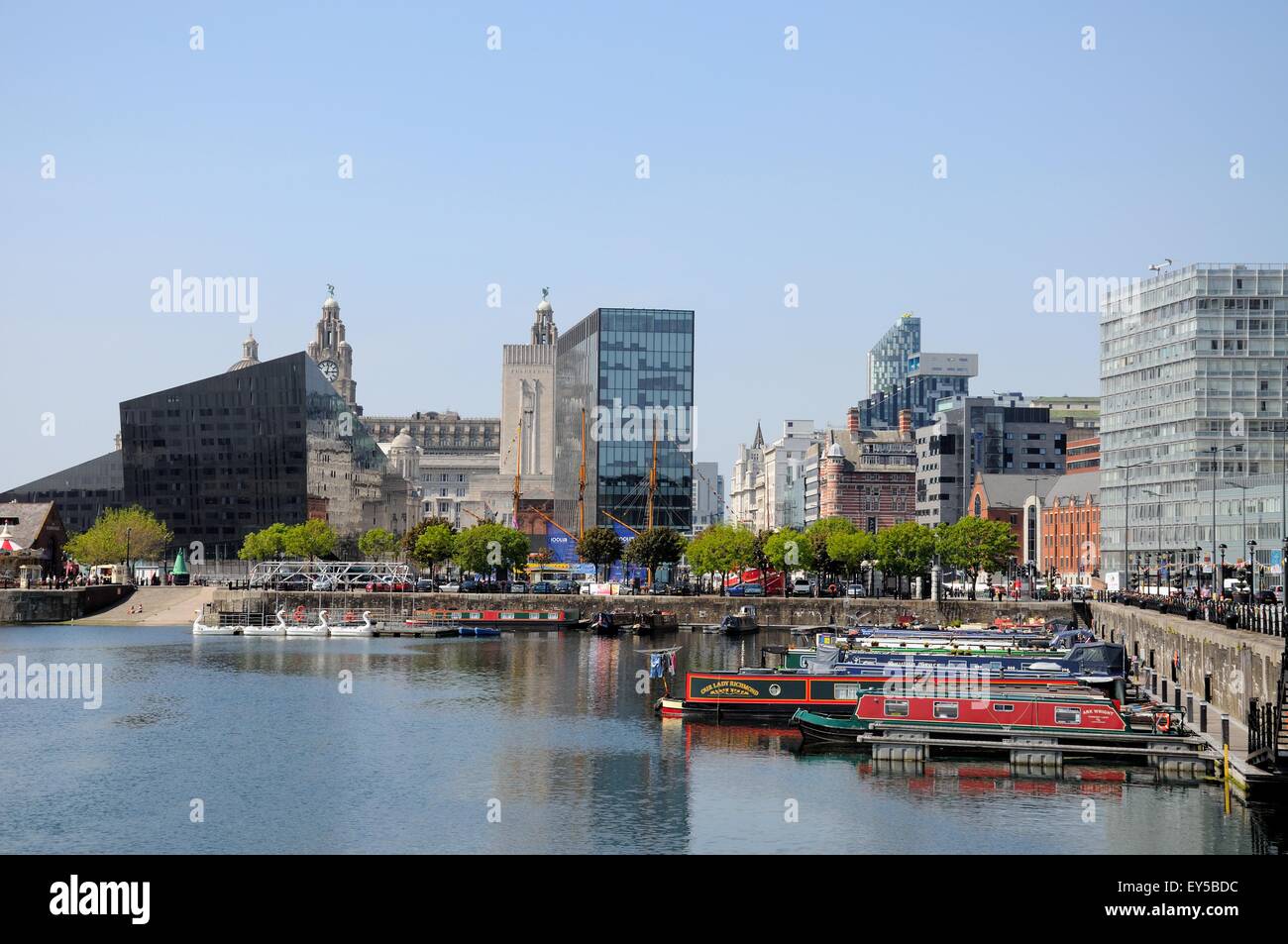 View across Salthouse Dock towards the Liver Building, Liverpool ...