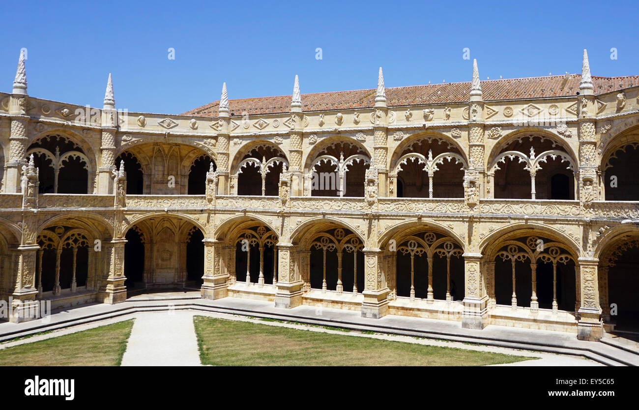 court of jeronimos architecture lisbon Portugal Stock Photo - Alamy