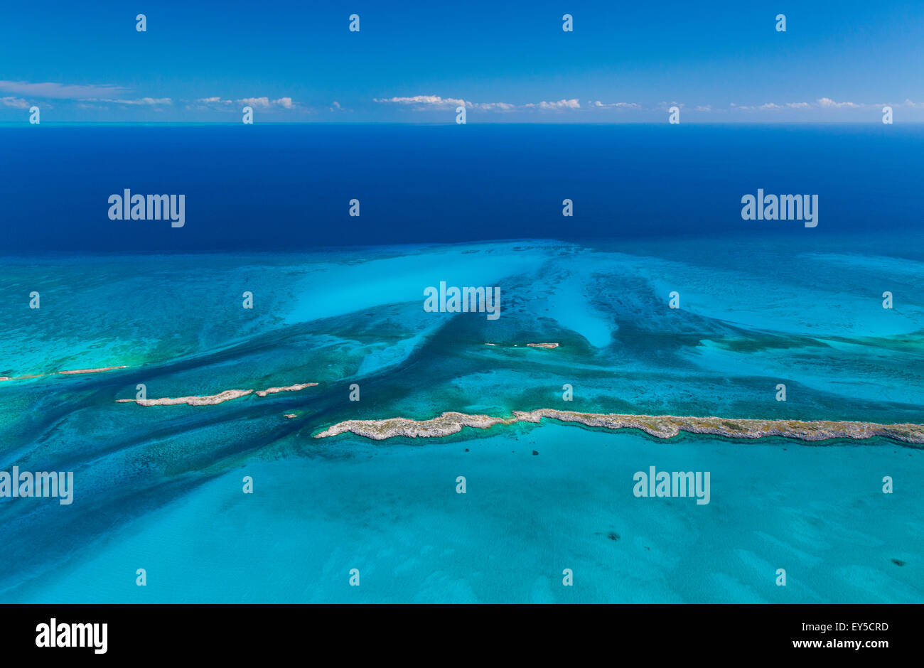 Aerial view of Exuma Islands - Bahamas Stock Photo - Alamy