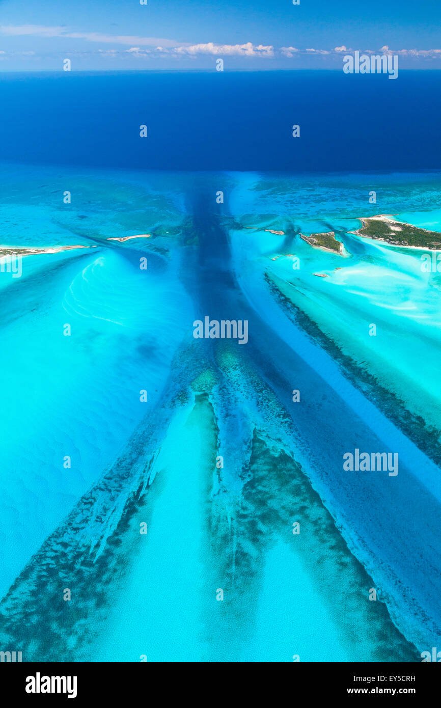 Aerial view of Exuma Islands - Bahamas Stock Photo - Alamy