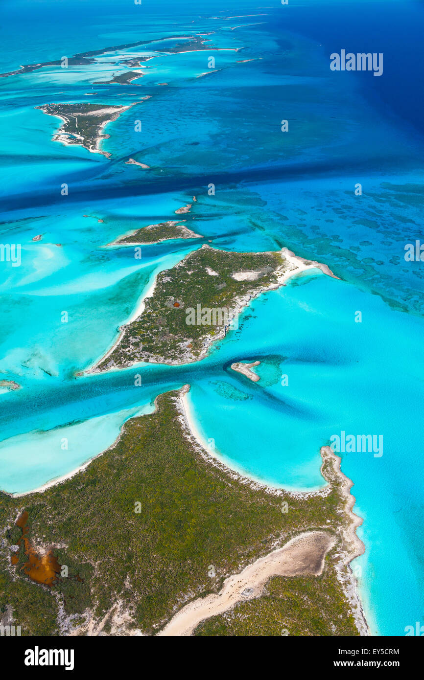 Aerial view of Exuma Islands - Bahamas Stock Photo - Alamy
