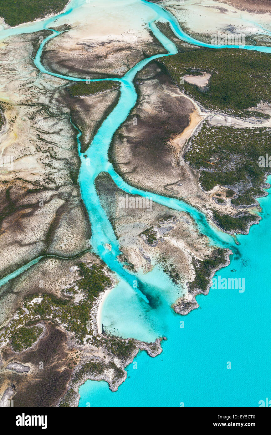 Aerial view of Exuma Islands - Bahamas Stock Photo - Alamy