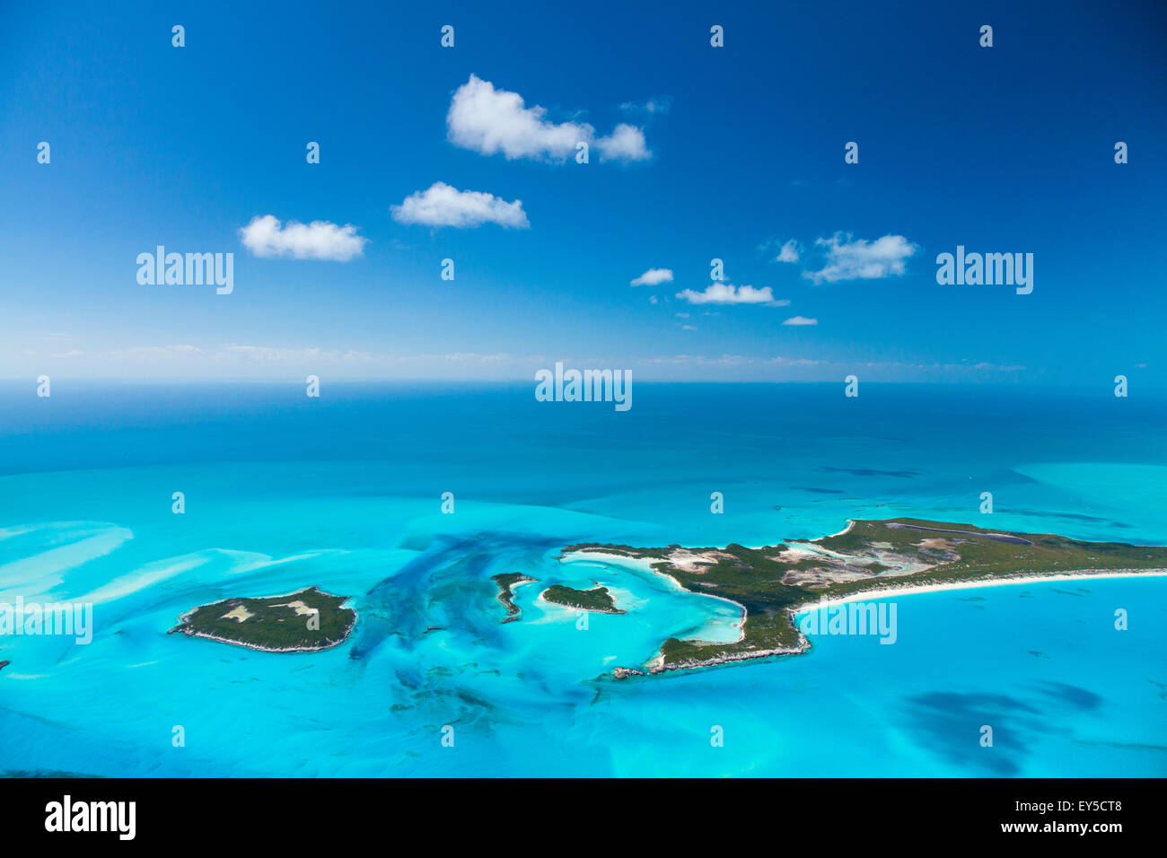 Aerial view of Exuma Islands - Bahamas Stock Photo - Alamy