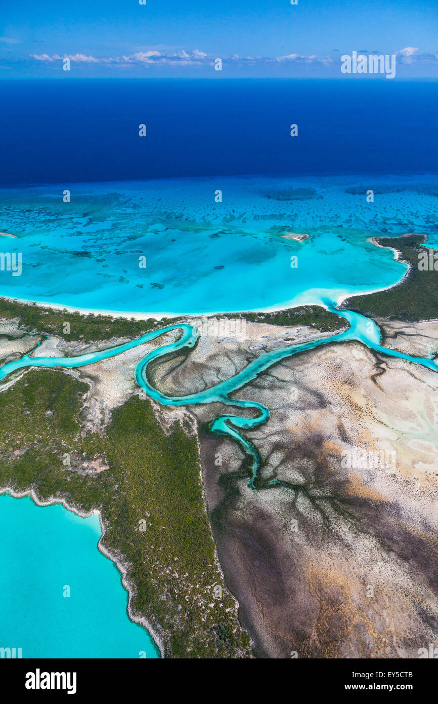 Aerial view of Exuma Islands - Bahamas Stock Photo - Alamy
