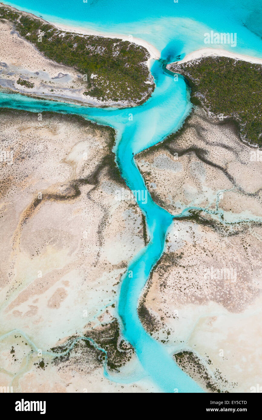 Aerial view of Exuma Islands - Bahamas Stock Photo - Alamy