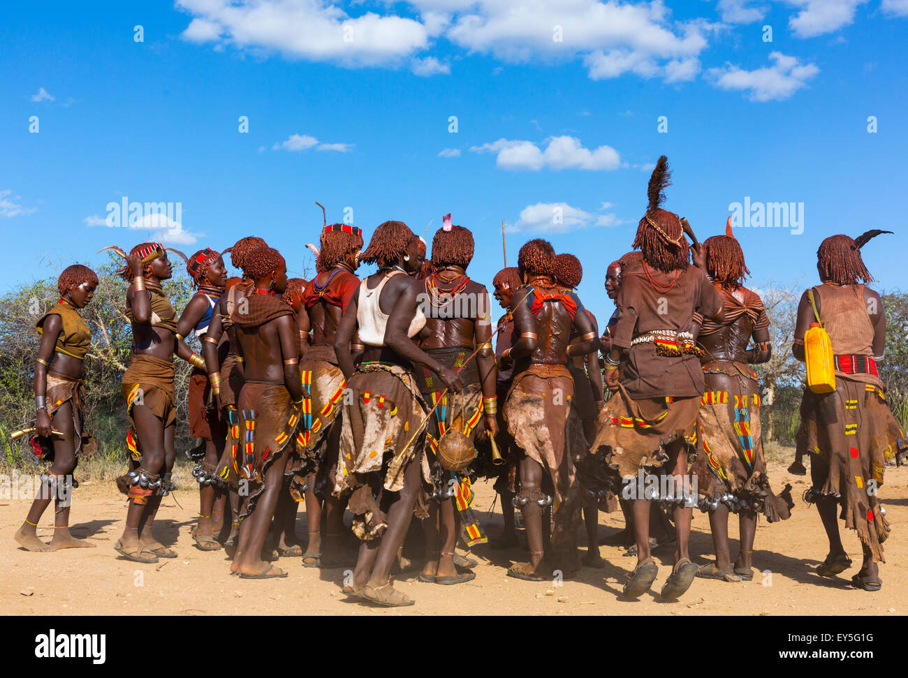 Hamer women at a ceremony - Omo valley Ethiopia Stock Photo - Alamy