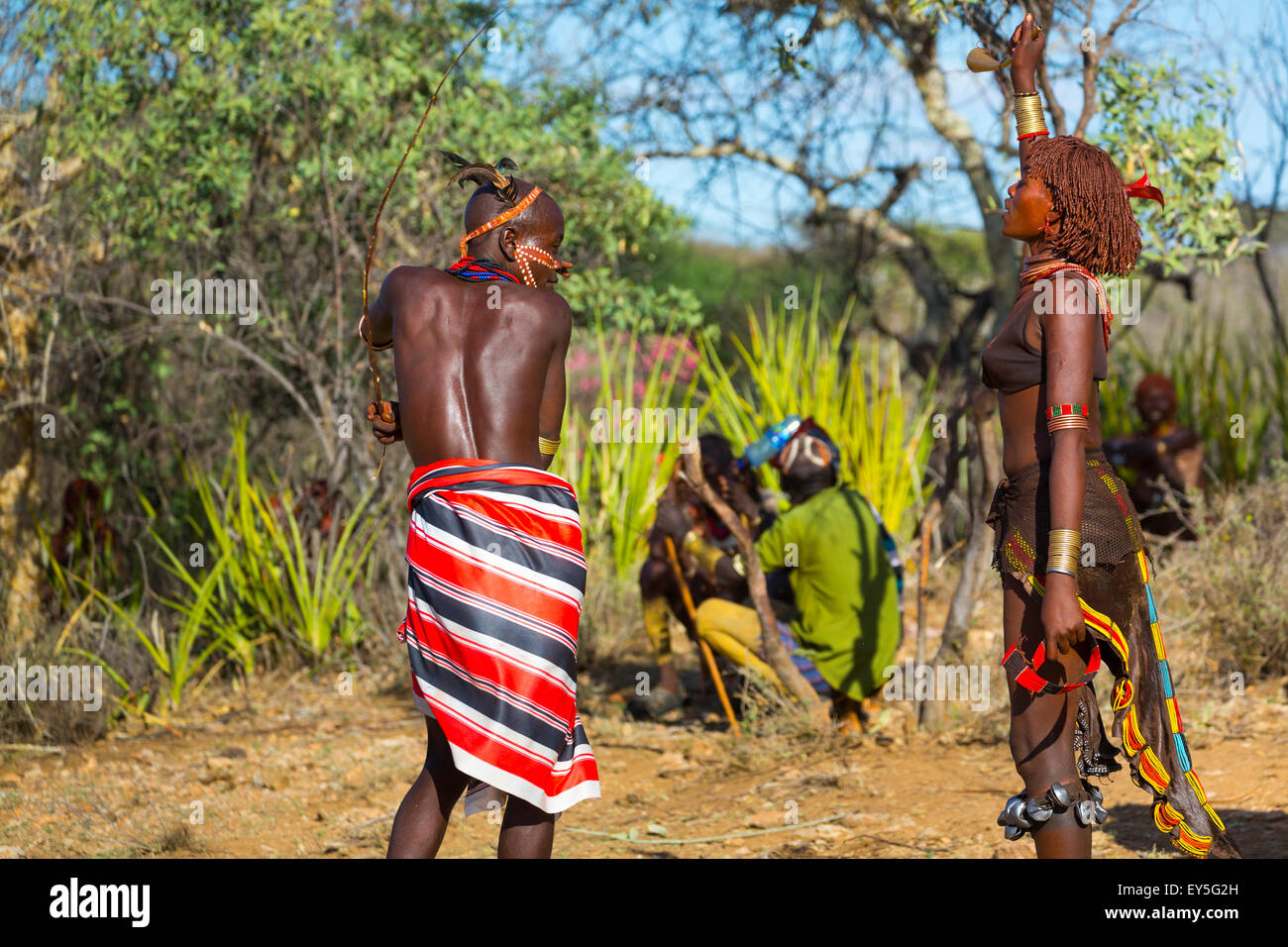 Hamer people at a ceremony - Omo valley Ethiopia Stock Photo - Alamy