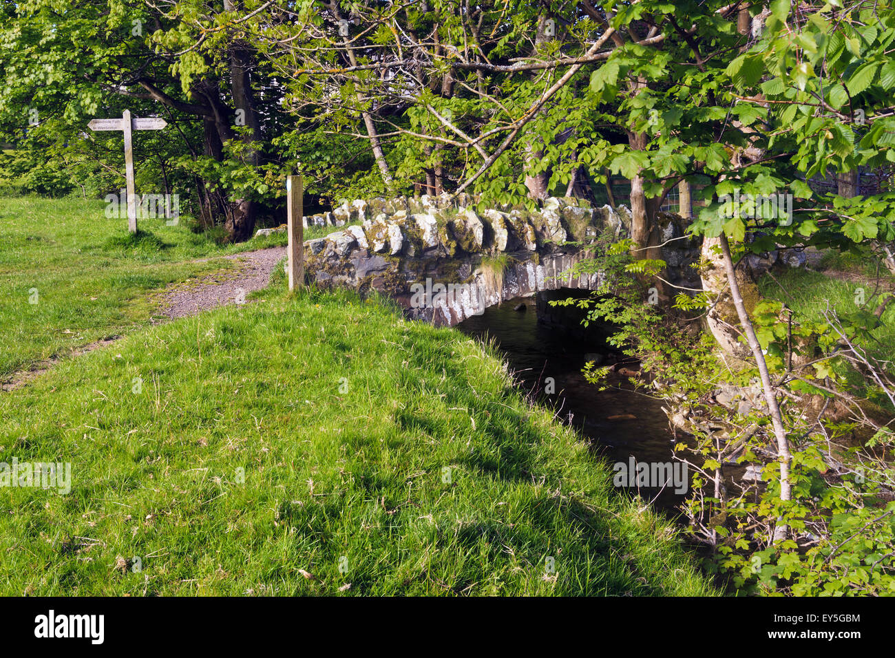 Old Stone Bridge on the Tweedside Path near Peebles, Scotland Stock ...