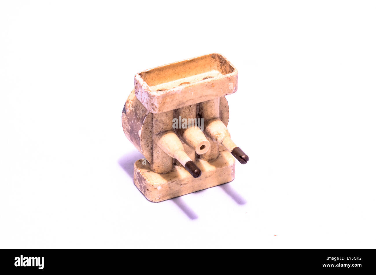 Old Vintage Triple Electrical Outlet Stock Photo - Alamy