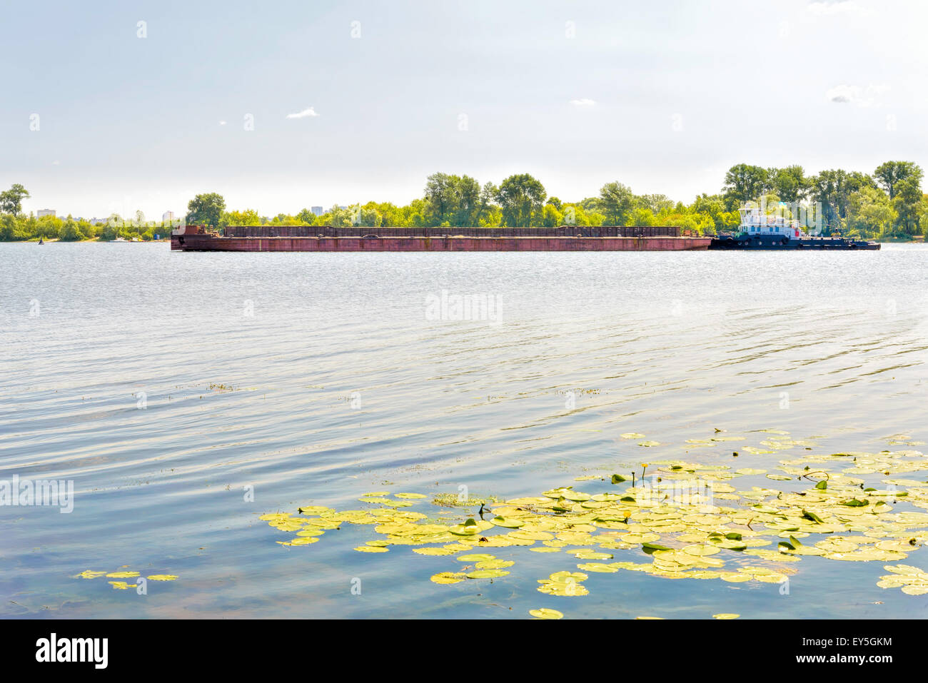 River barge blue sky hi-res stock photography and images - Alamy