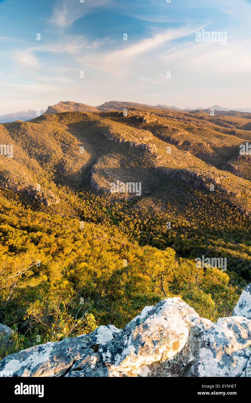 Australian mountains at sunset in the Grampians National Park, Victoria ...