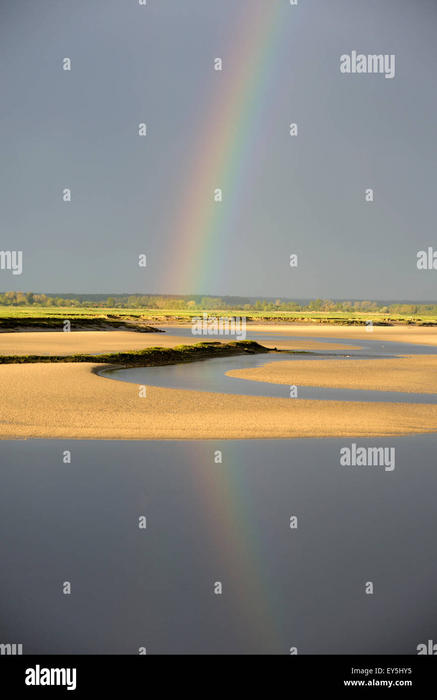 Rainbow sky above the Somme - Picardy France Stock Photo - Alamy