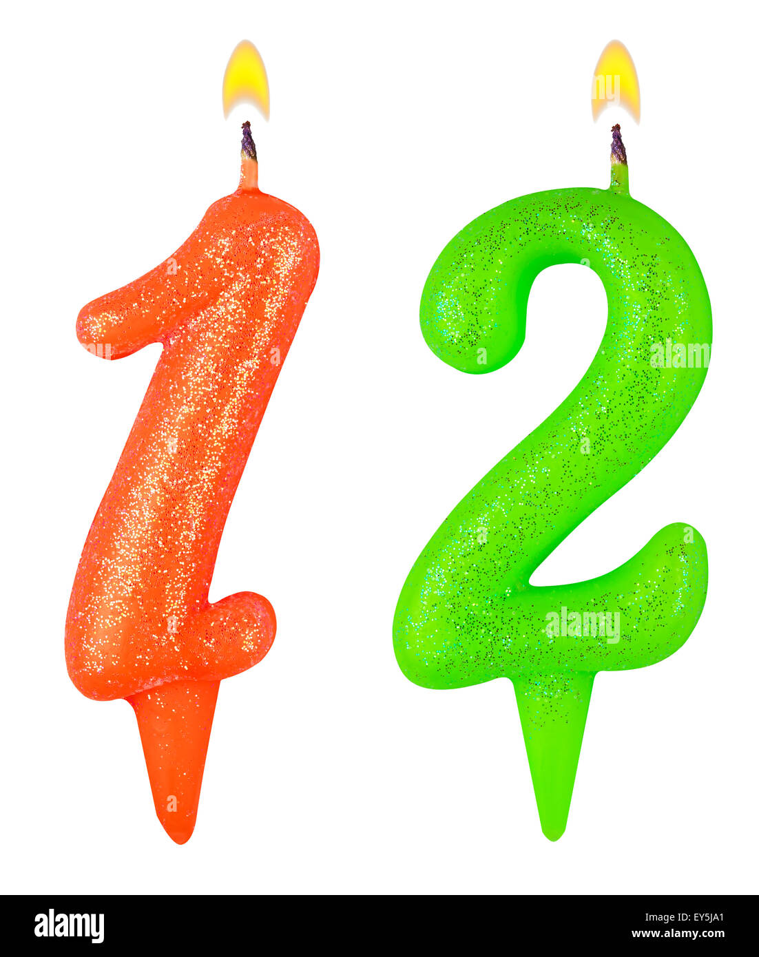 Birthday candles number twelve isolated on white background Stock Photo ...