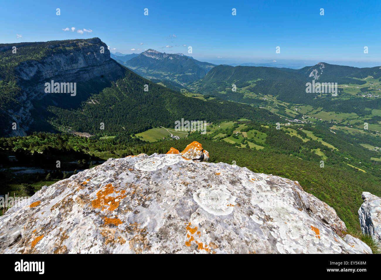 Entremont valley - Chartreuse Alps France Seen from Mont Granier Stock ...