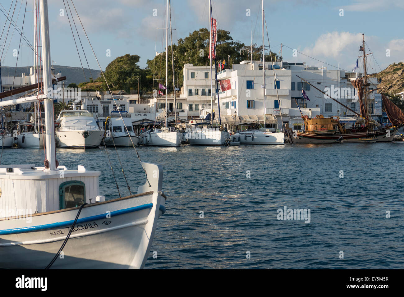 Greece, Cyclades, Ios, Gialos harbour Stock Photo - Alamy