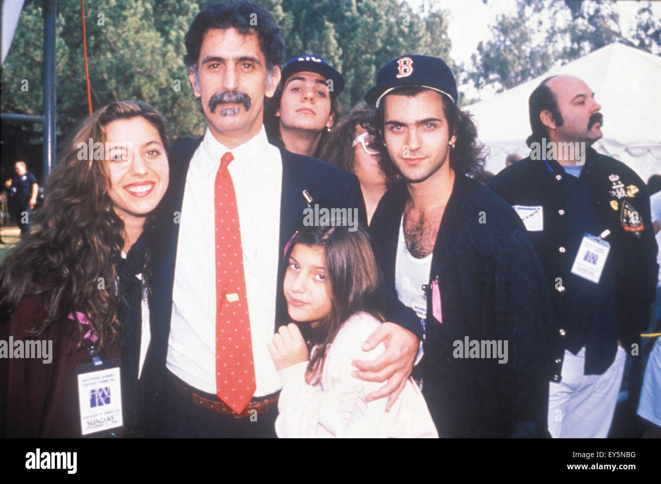 FRANK ZAPPA (1940-1993) US rock musician with his family including son ...
