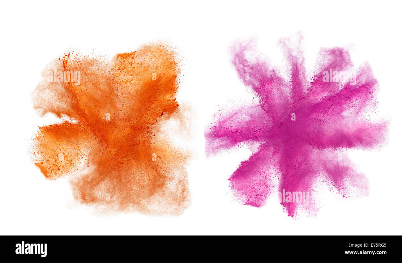 Orange powder isolated on white background Stock Photo - Alamy