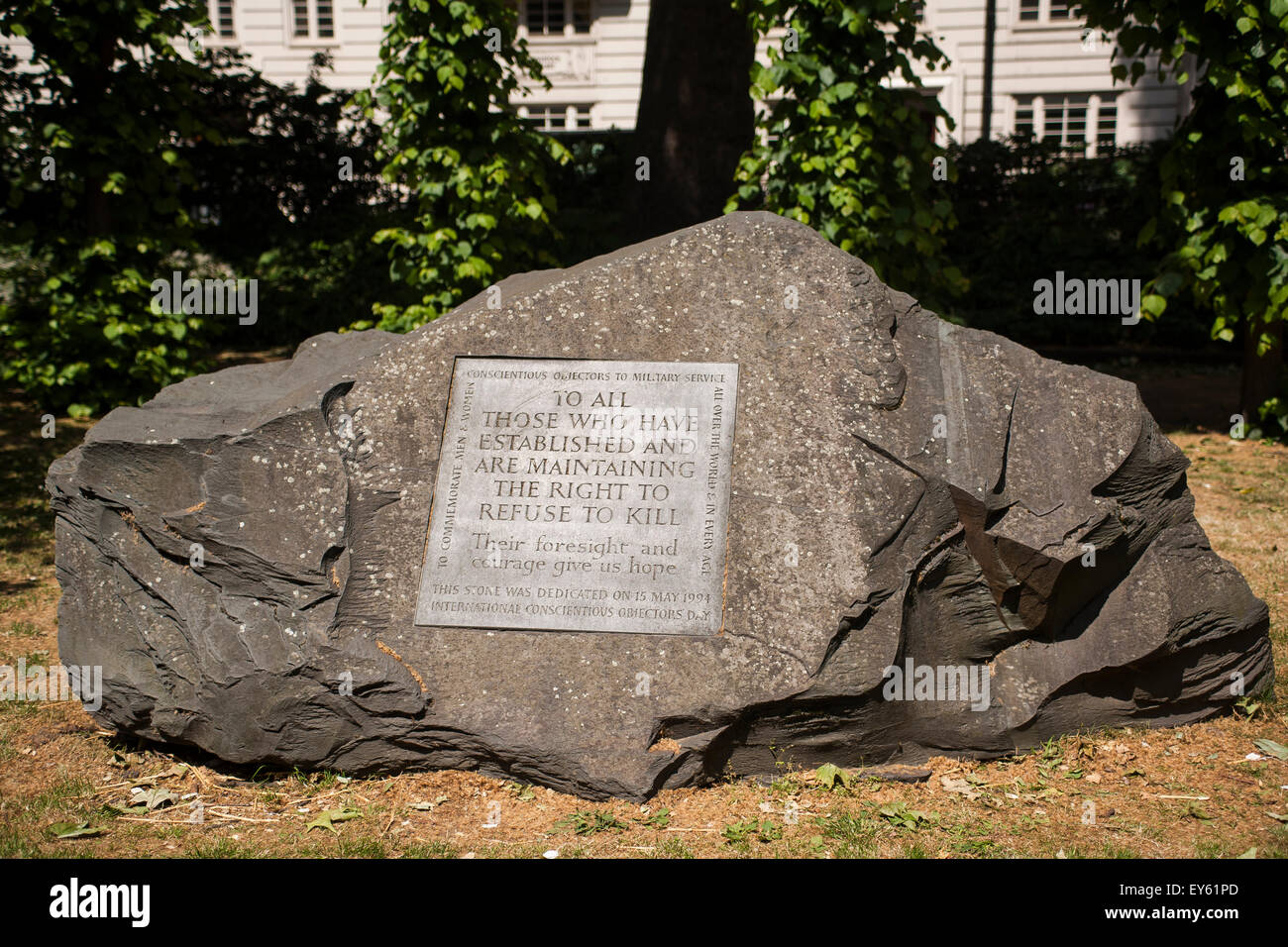 England, London, Conscientious Objectors' memorial Stock Photo - Alamy