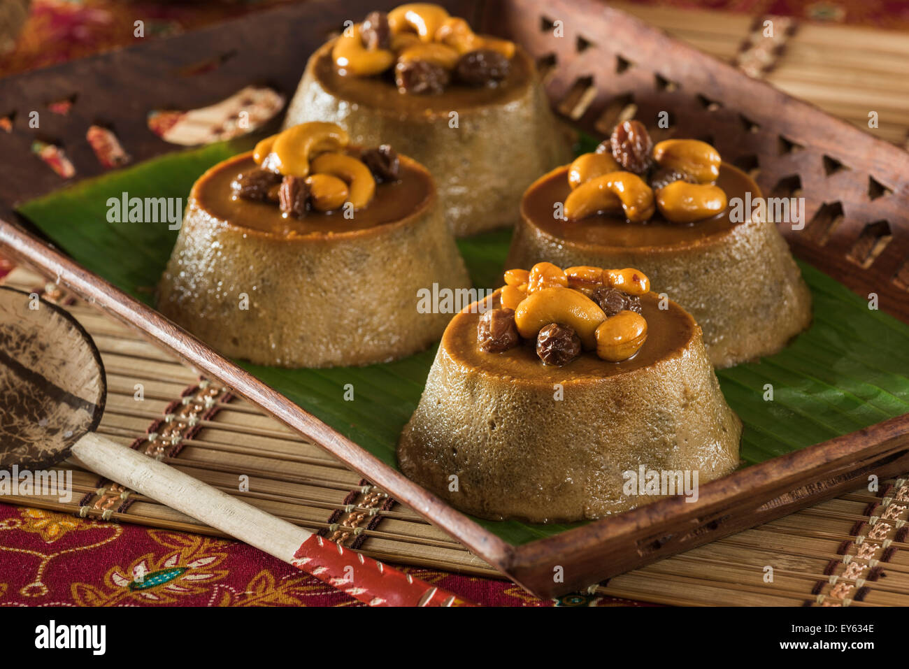 Watalappam. Coconut milk dessert. Sri Lanka Food Stock Photo - Alamy