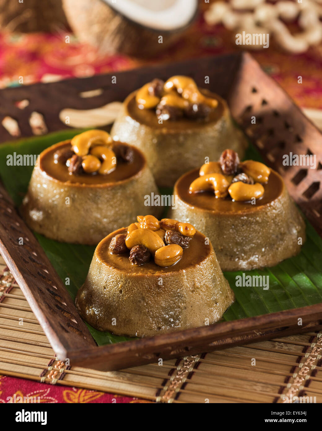 Watalappam. Coconut milk dessert. Sri Lanka Food Stock Photo - Alamy